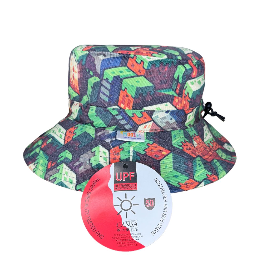 Minecraft Bucket Sun Hat | Kids Hats | Moosel Hats & Outdoor Play